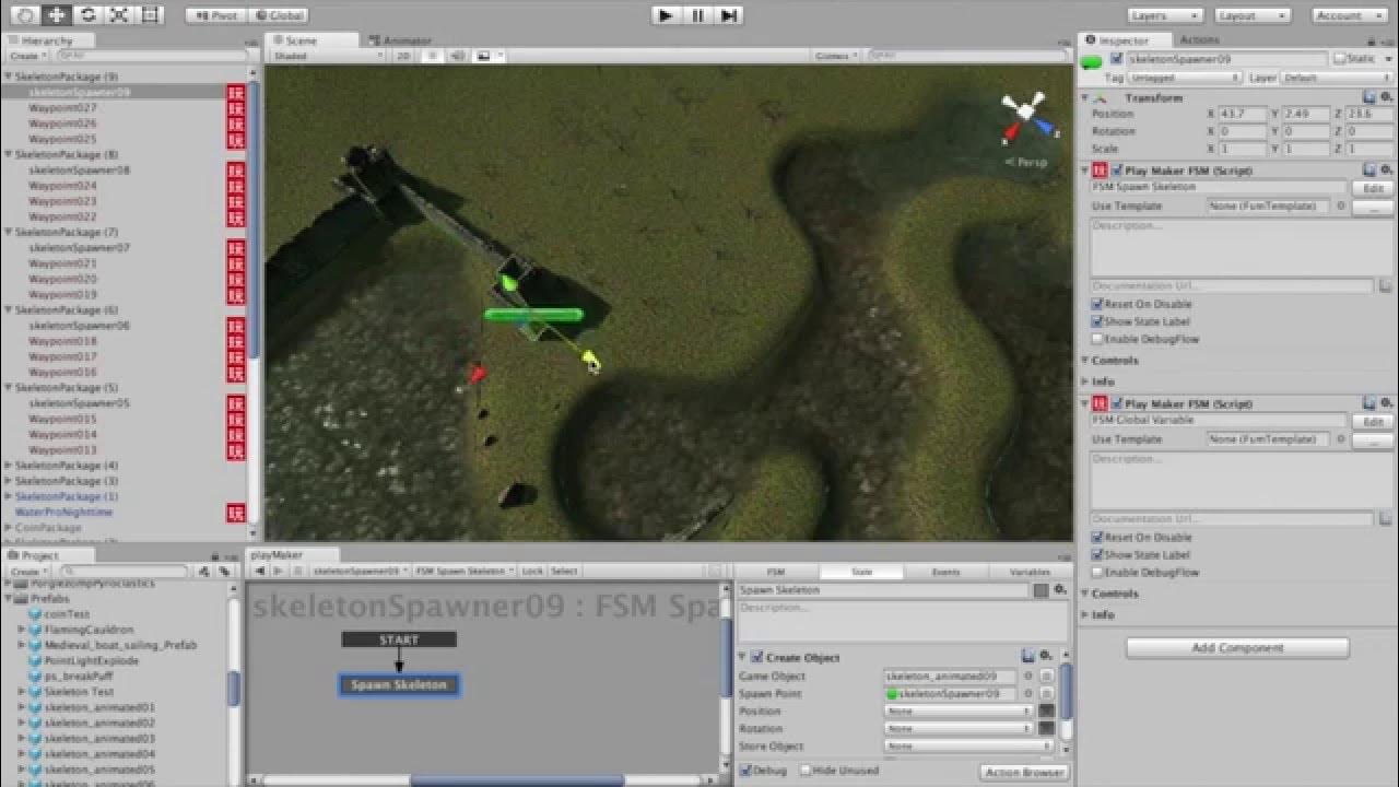 Setting Up a System of Waypoints and Spawner Using Unity 3D and Playmaker - YouTube