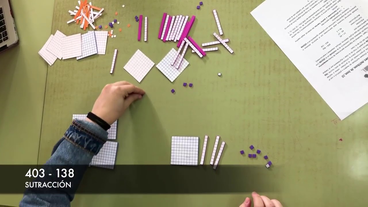 Operaciones con bloques multibase recortable - YouTube