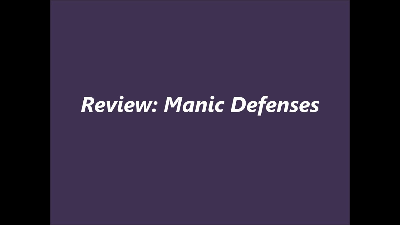 Review: Manic Defenses - YouTube