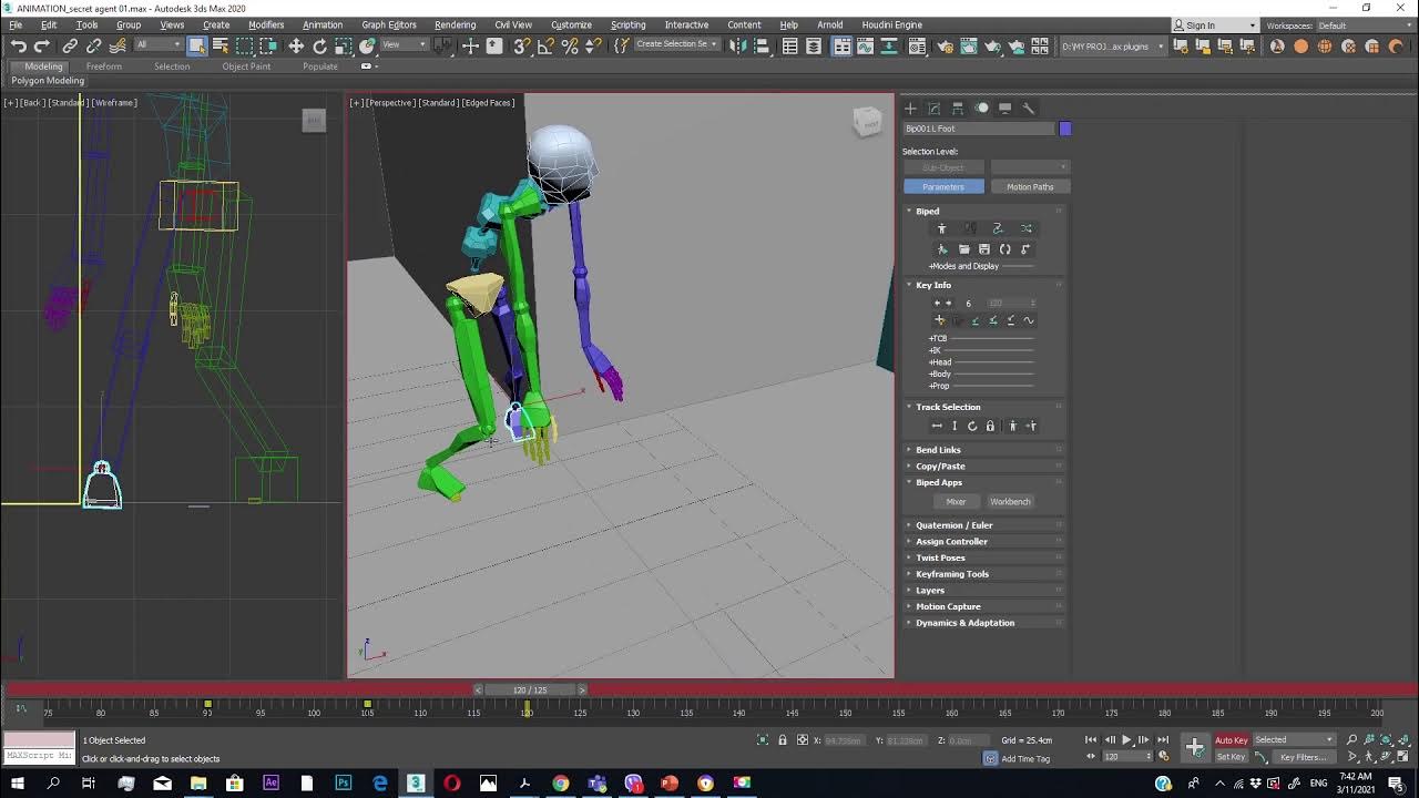 3Ds Max Biped Free Animation part 01 - YouTube