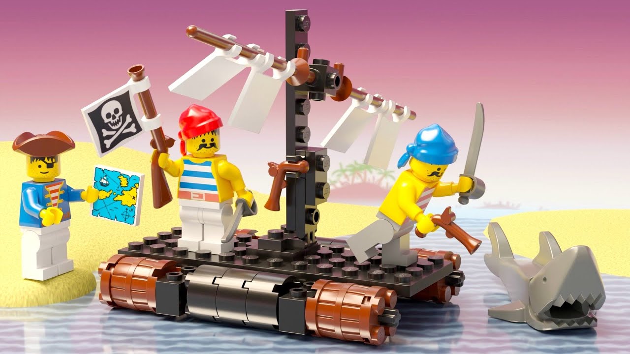 LEGO 6257 Castaway's Raft (1989) - build animation - YouTube