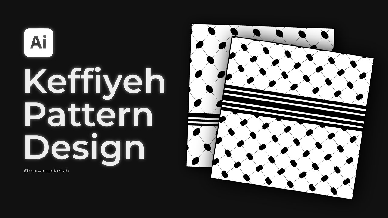 Keffiyeh Pattern Design Tutorial in Illustrator | Palestinian Kuffiyeh ...