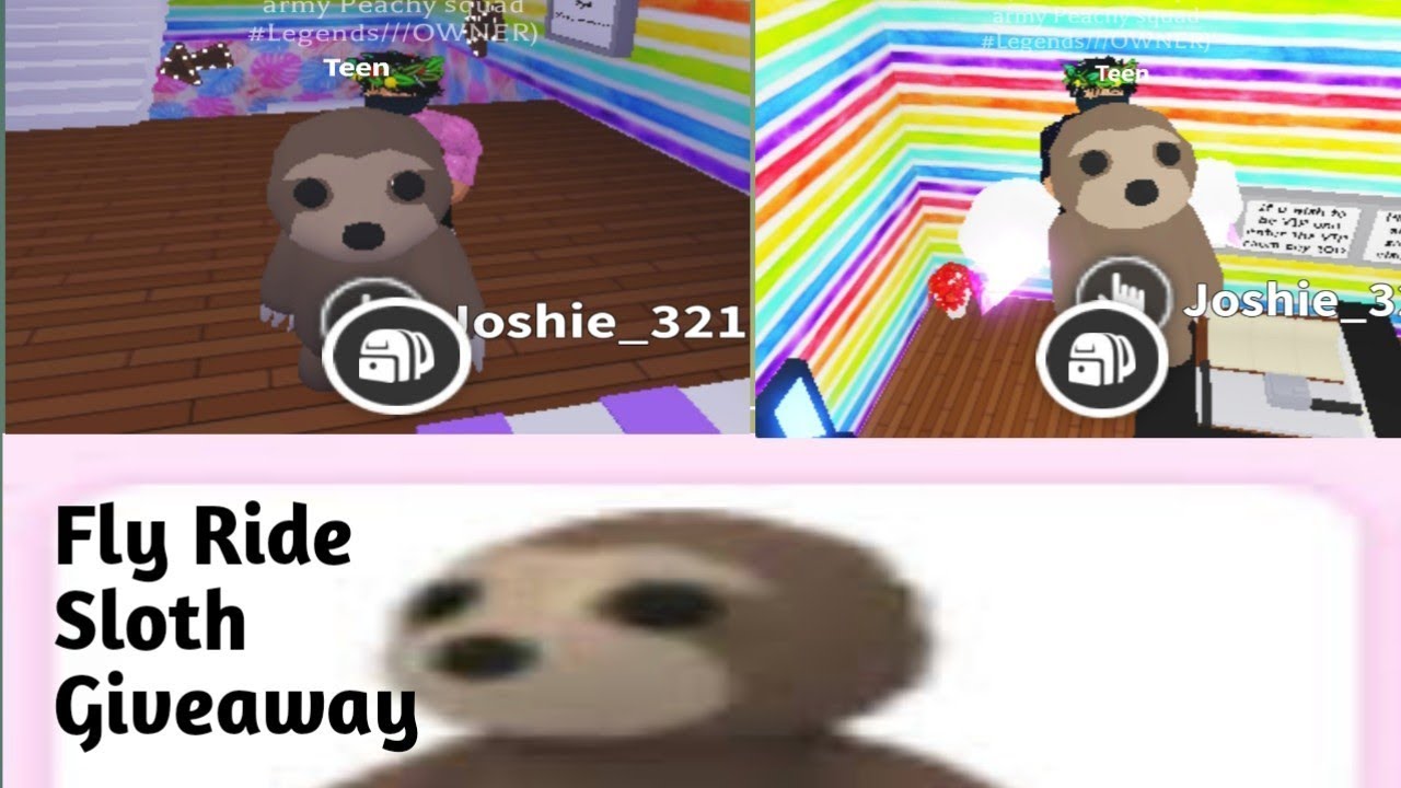 Roblox Adopt Me Giveaway | Sloth Fly and Ride pet | V Niharika OMG ...