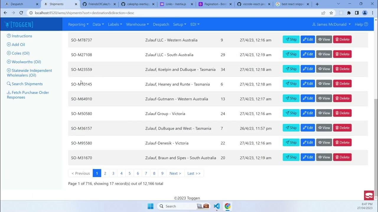 CakePHP 4 - 3/4 Implementing pagination using InertiaJS - React - YouTube
