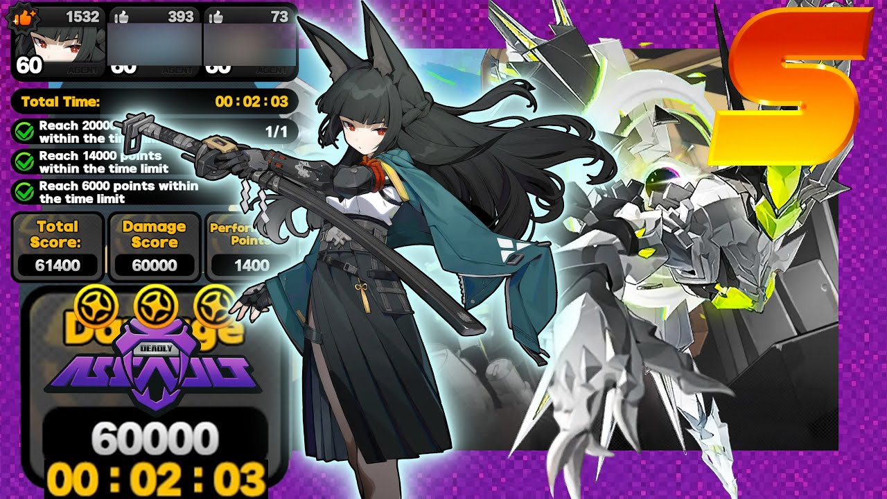 ZZZ M6 Miyabi build 2minutes 3seconds clear Deadly Assault 60K points ...