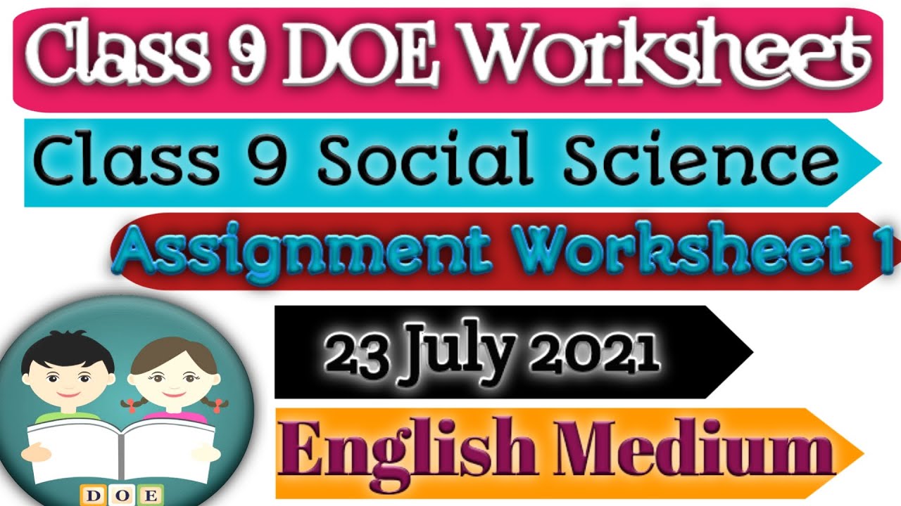 Class 9 Social Science Assignment Worksheet 1 | 23 July 2021 | English ...