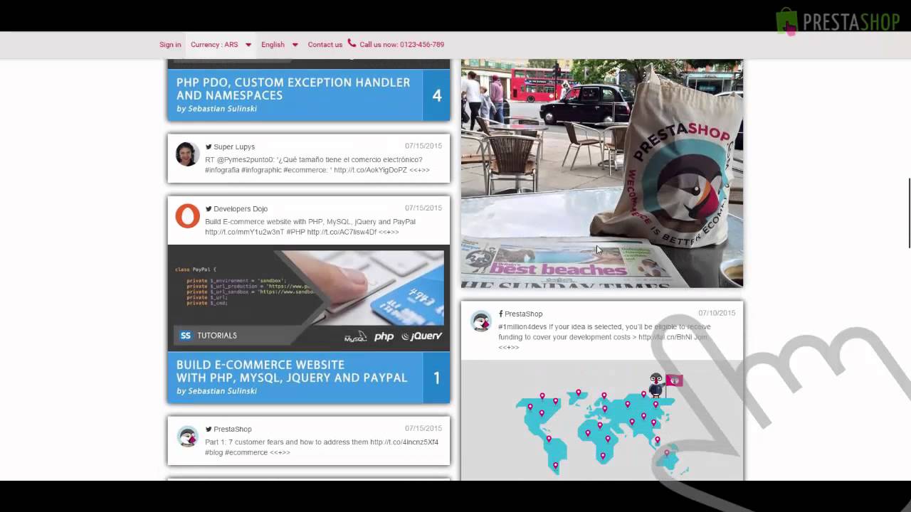 Presta Social Stream - Prestashop module - YouTube