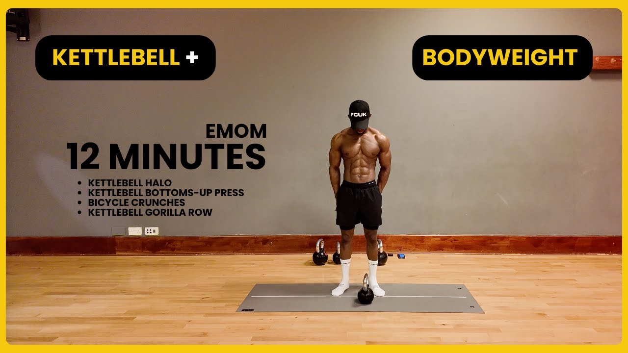 12-Min Kettlebell EMOM | Strength & Core Power with Halo, Press & Rows ...