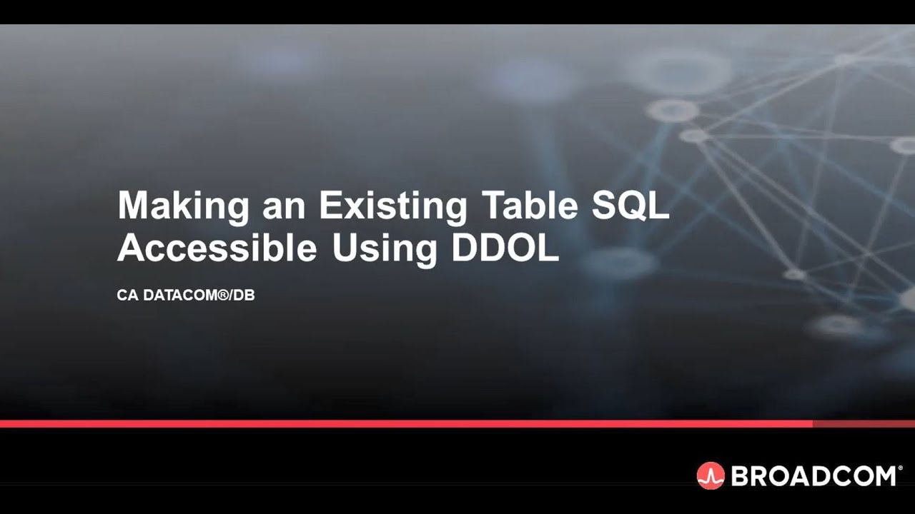 CA Datacom - Making an Existing Table SQL Accessible - YouTube