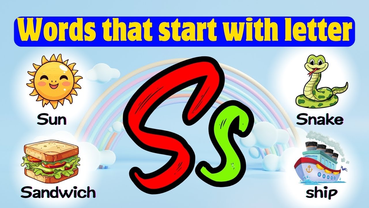 words that start with letter S || 20 words with letter Ss || S phonics ...