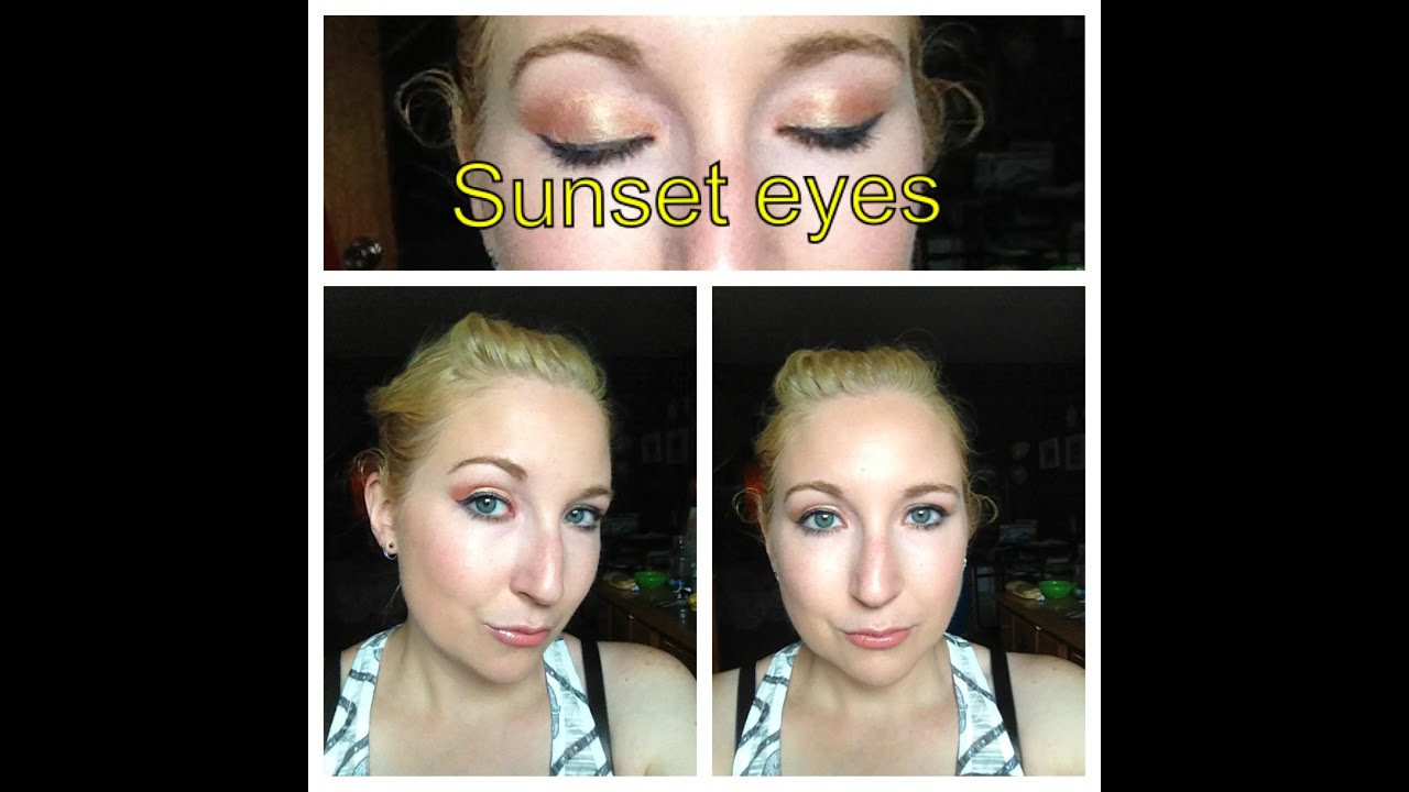 Sunset eyes tutorial *drugstore* - YouTube