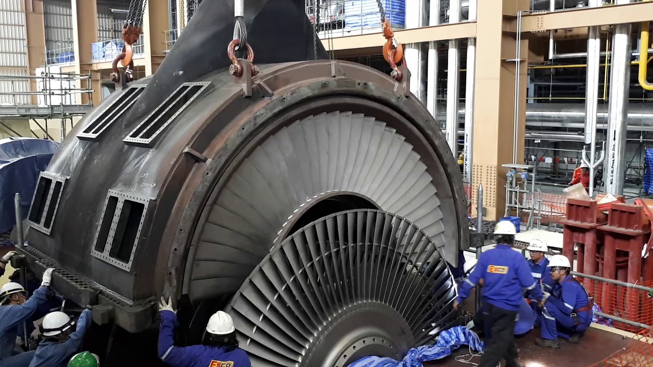 Upper inner casing installation LP steam turbine 717MW Maptaput ...