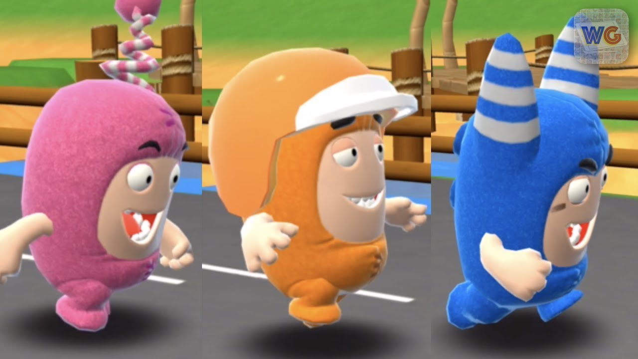 Oddbods Turbo Run - Newt, Slick and Pogo Odd Runs - YouTube