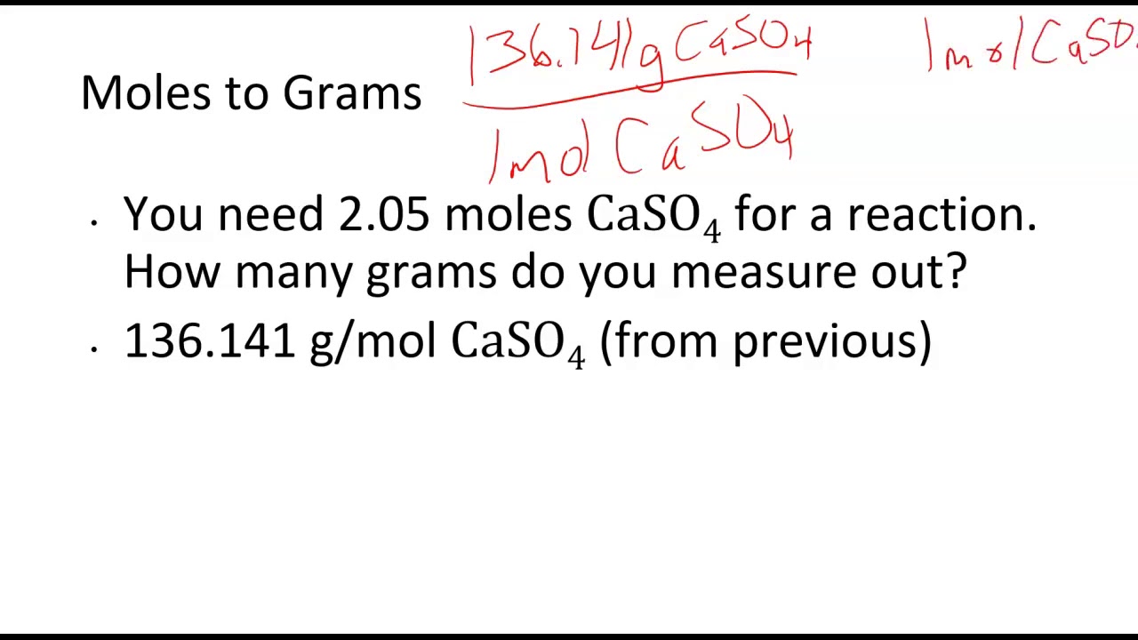 Converting Moles to Grams of a Compound - YouTube