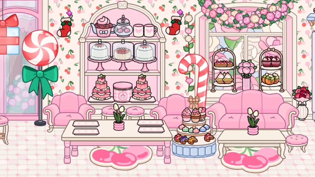 Sugar Pink Parlor Design | Christmas Theme | Toca Life World | Toca ...