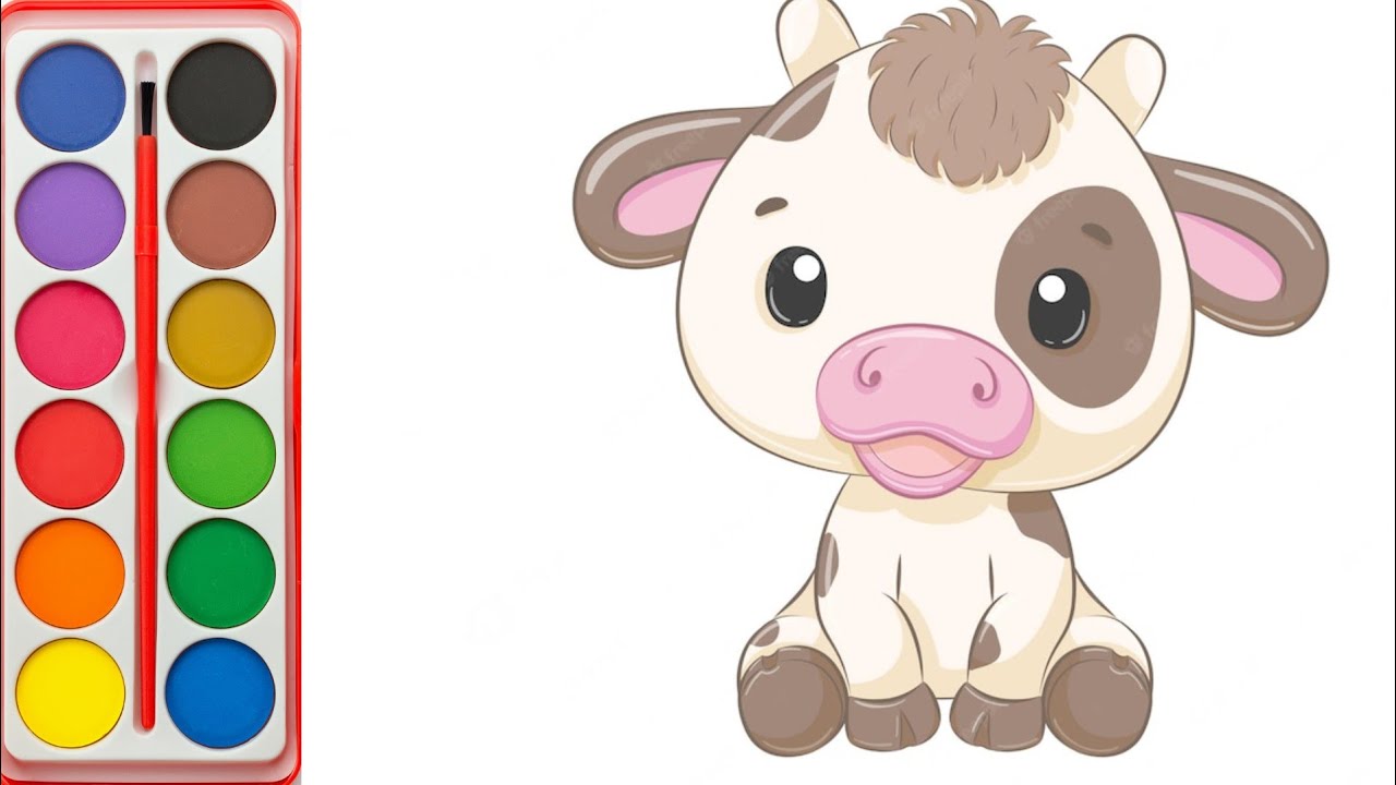 how to draw a baby cow🐄🐮//easy drawing of the cow// - YouTube