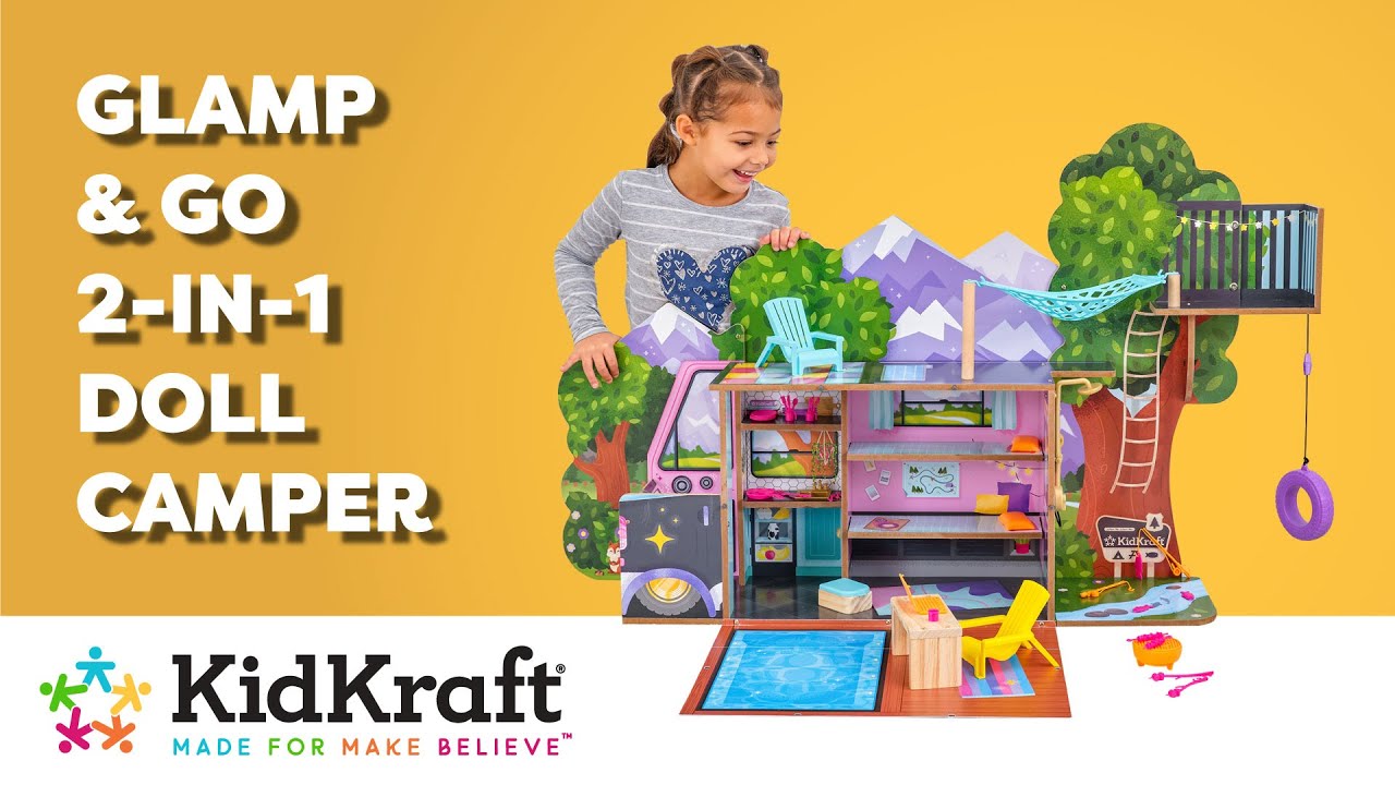 Glamp & Go 2 in 1 Doll Camper I KidKraft Wooden Dollhouses & Play Sets ...