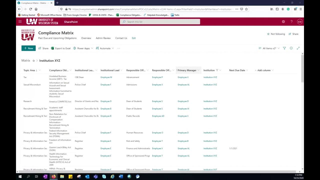 Compliance Matrix Demonstration - YouTube