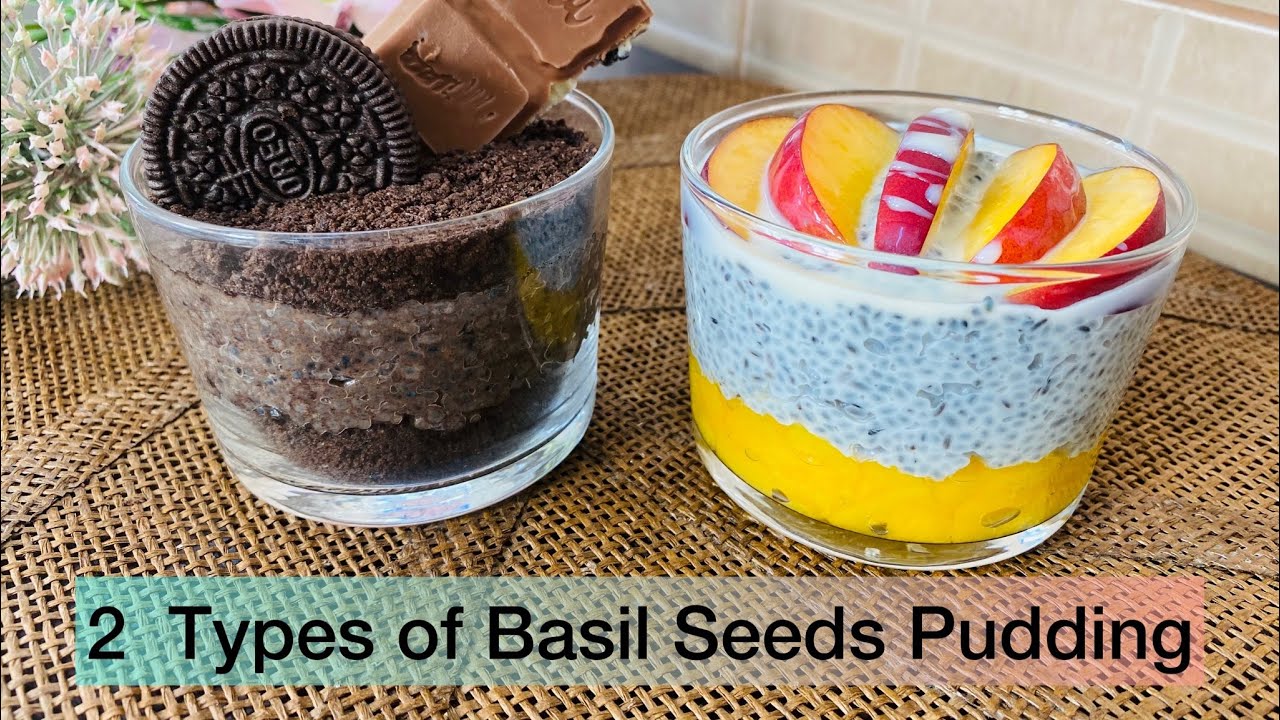 2 Types of Basil Seeds Pudding | Easy Sabja Seeds Pudding - YouTube