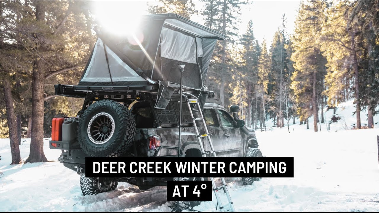 Winter Camping In A RTT At 4 Degrees - YouTube