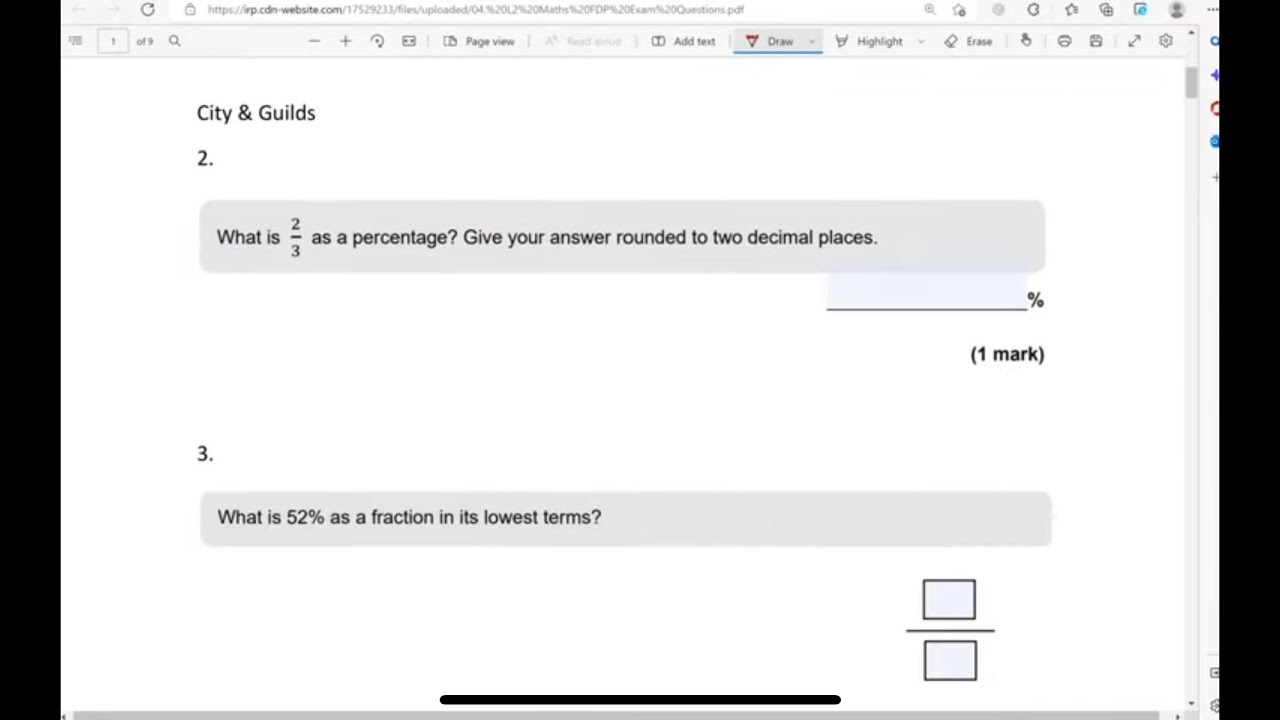 Fractions, Decimals, Percentages, Questions Revise For Your Level 2 ...