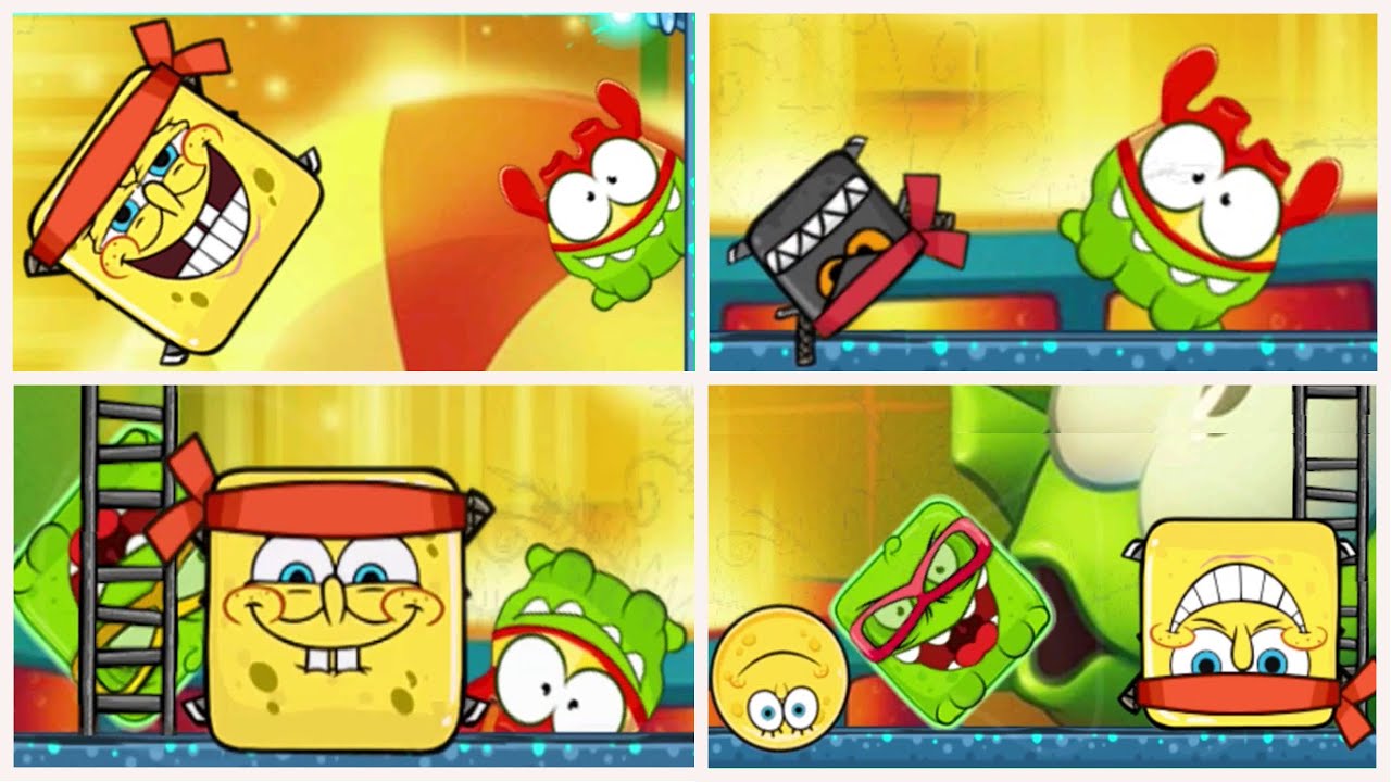 RED BALL 4 SPONGEBOB BALL & OM NOM BALL 'FUSION BATTLE' with SPONGEBOB ...