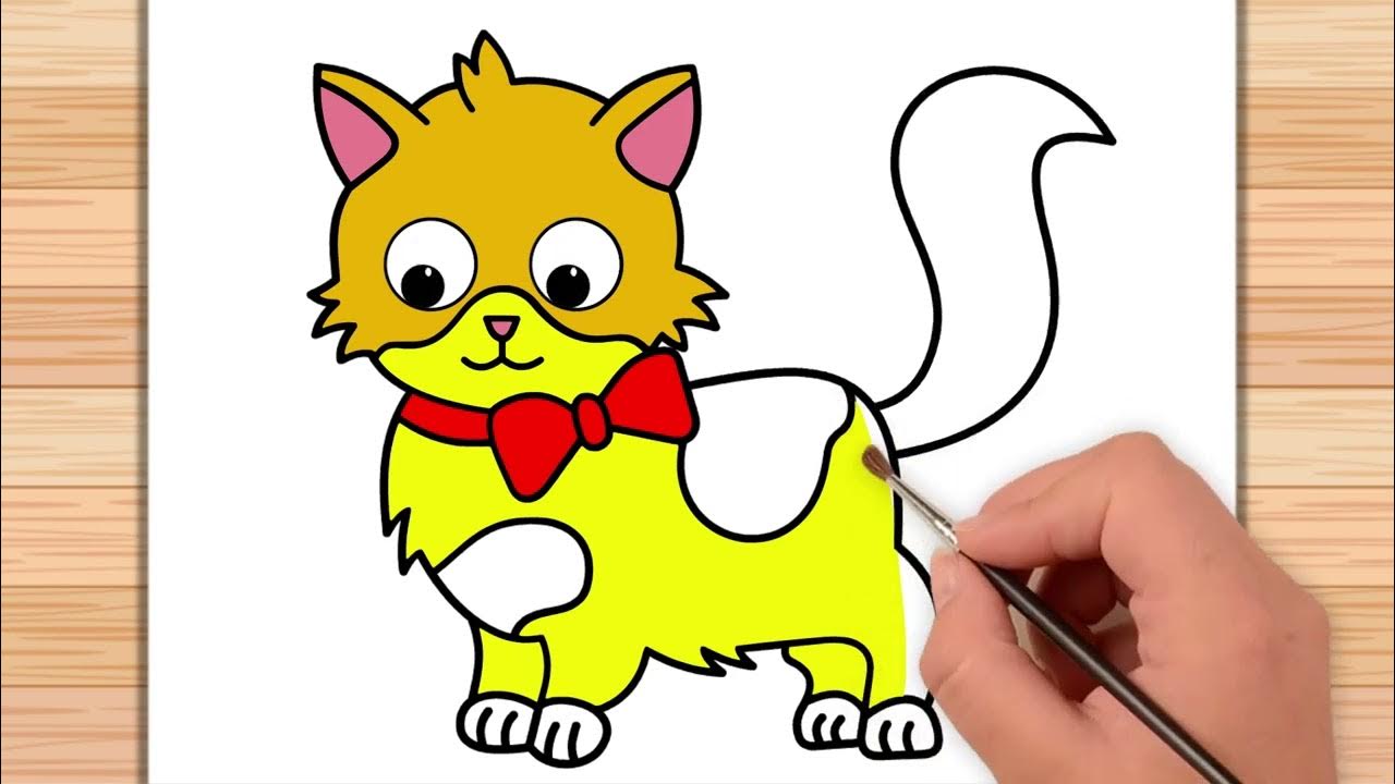 Let's draw and color a cat! - YouTube
