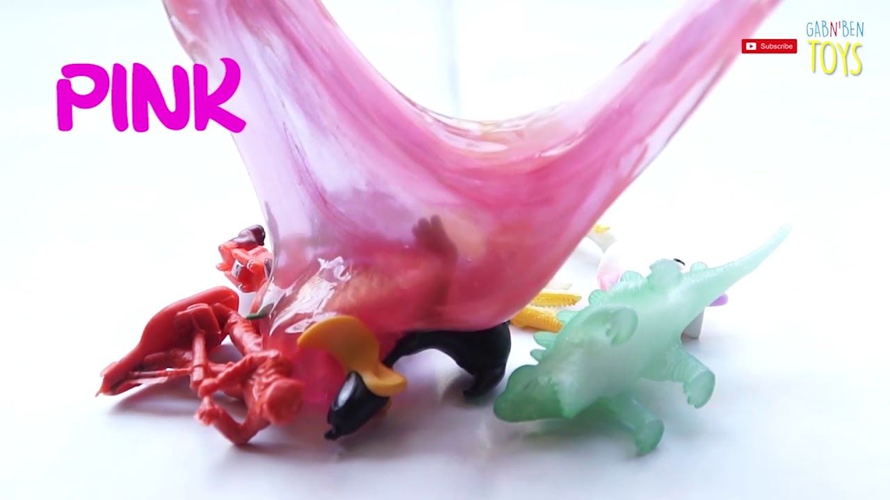 Animal Toy Collection | Slime, DInosaurs and colors - YouTube