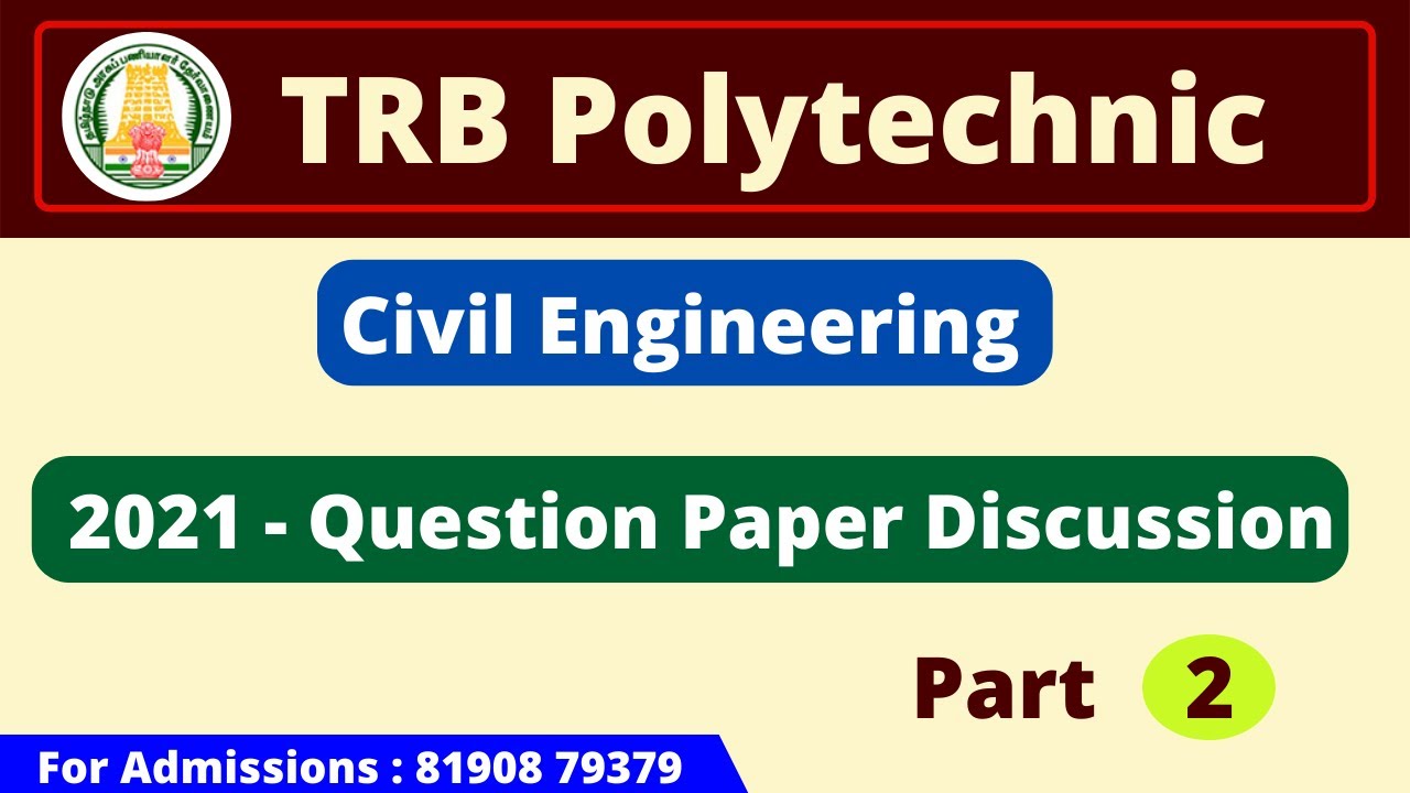 TRB Polytechnic Question Paper Discussion Series Part-2 :Civil ...