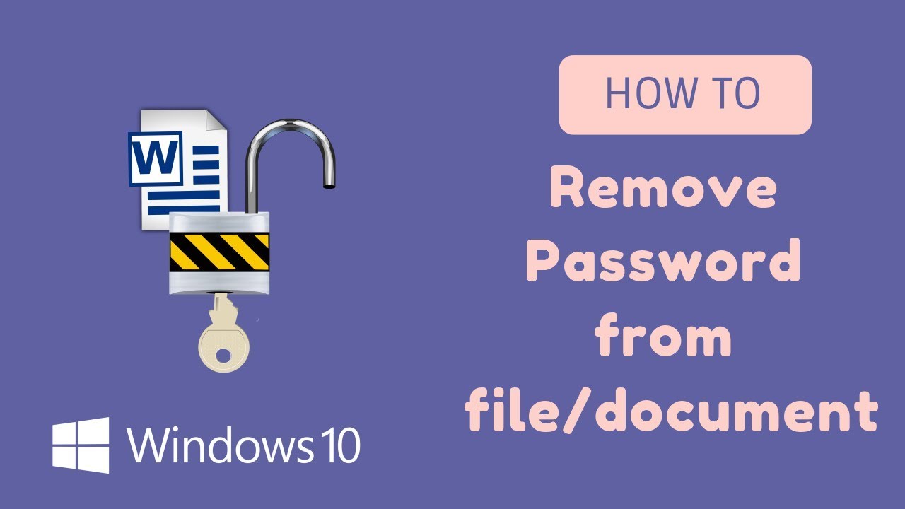 How to remove password from files | Unlock Document/files - YouTube