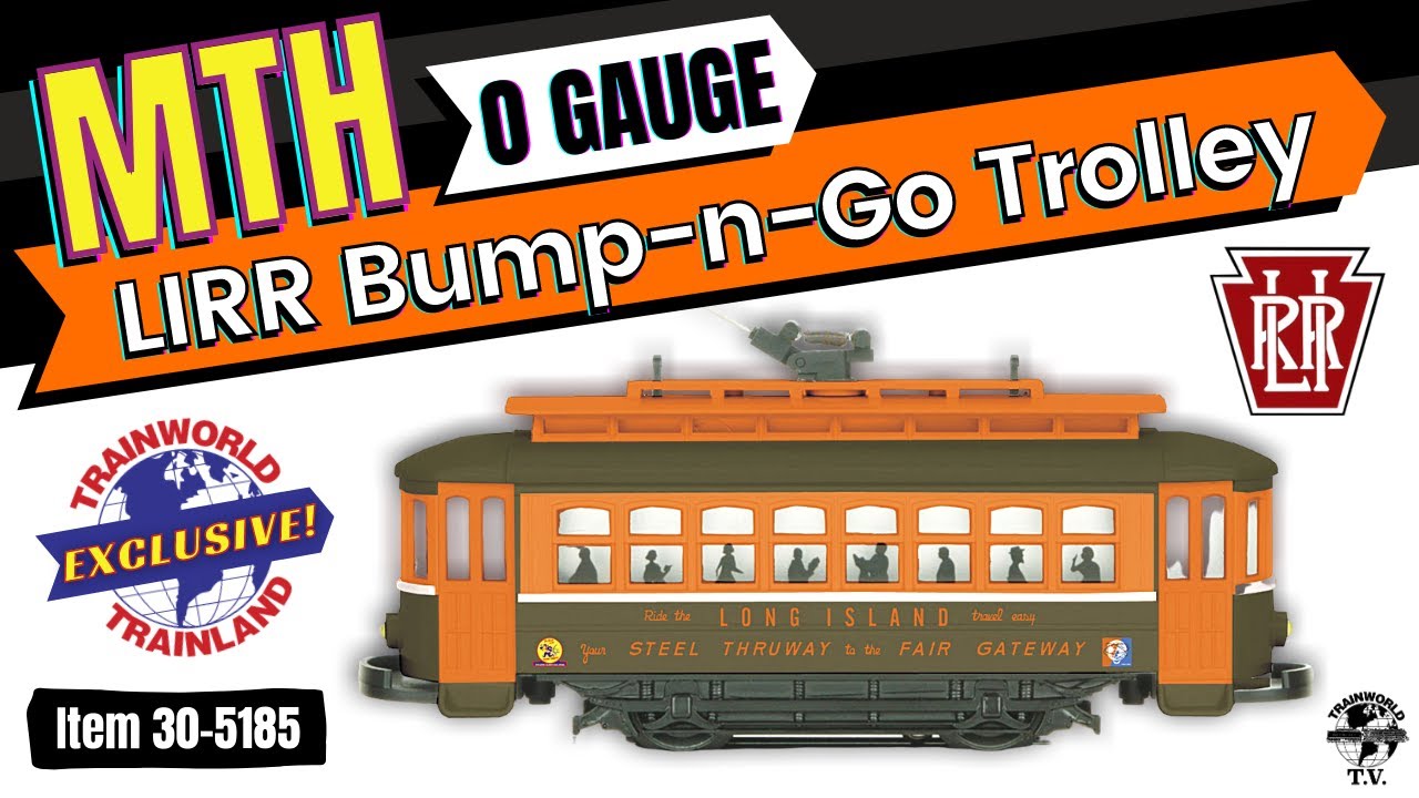 O Gauge MTH LIRR Bump-n-Go Trolley - YouTube