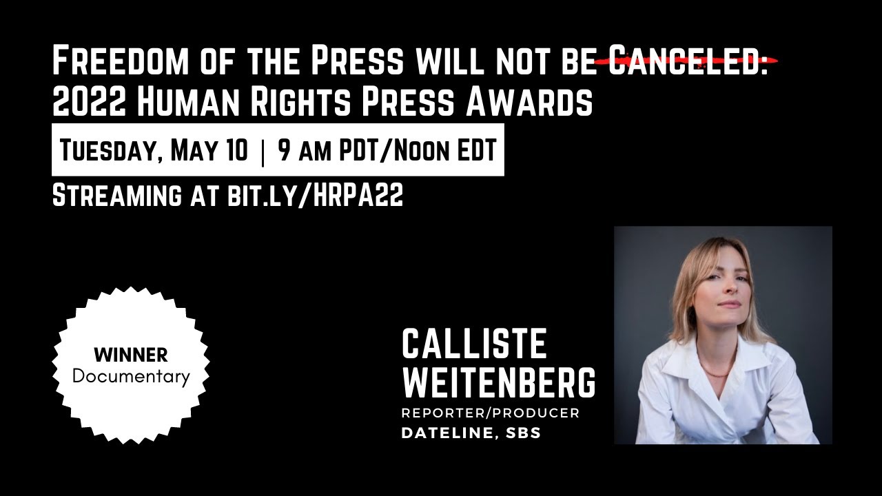 Calliste Weitenberg at the 2022 Human Rights Press Awards - YouTube