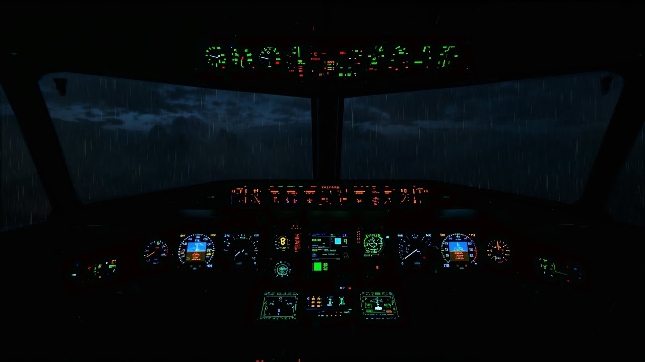 🌧️ Night Flight Through the Storm | Rain Sounds from the Cockpit - YouTube