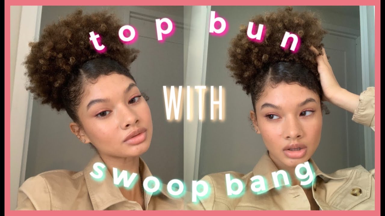 High bun with Swoop Bangs - YouTube