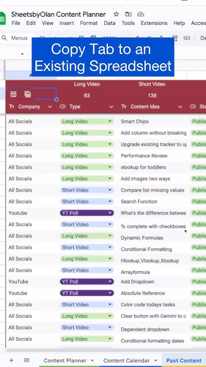 Easily copy data from one tab to another spreadsheet without losing the formatting - YouTube