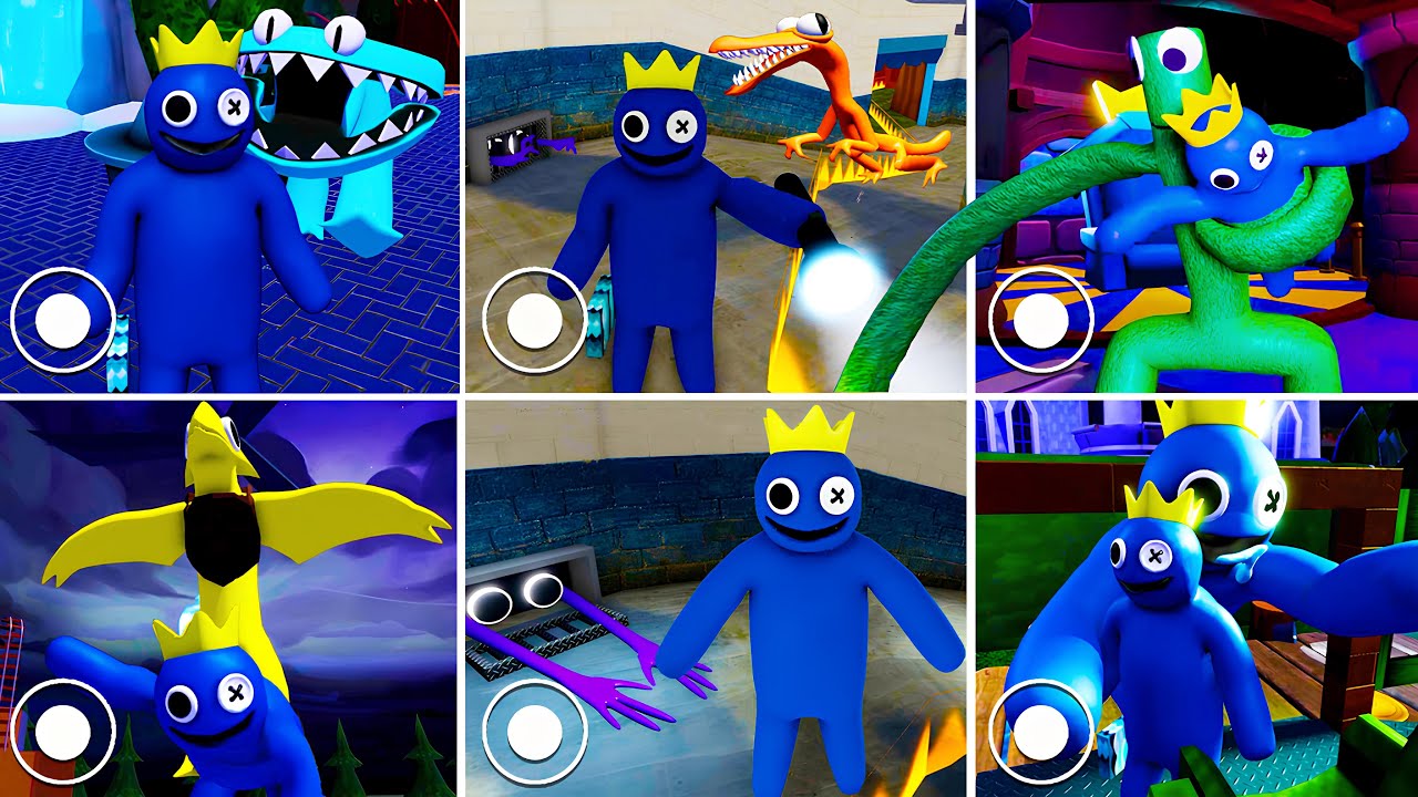BLUE Monster FUNNY WALKTHROUGH in RAINBOW FRIENDS. ALL JUMPSCARES # ...