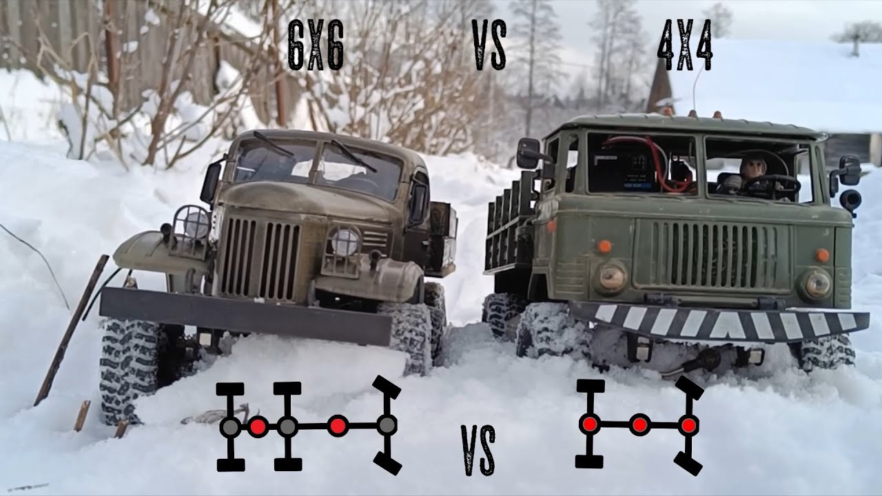 Легенды на снежном бездорожье. RC ГАЗ 66 против RC ЗиЛ 157. RC GAZ 66 ...