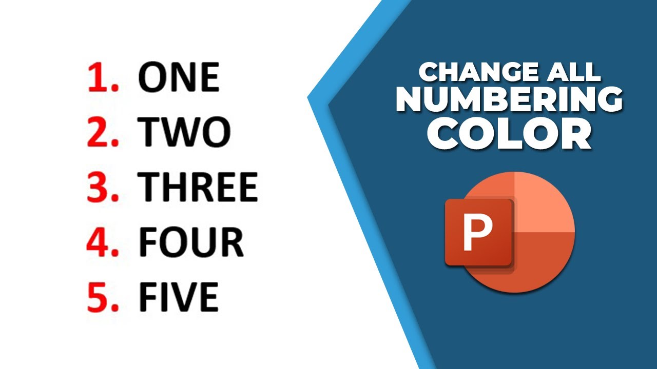 How to change all numbering color in PowerPoint - YouTube