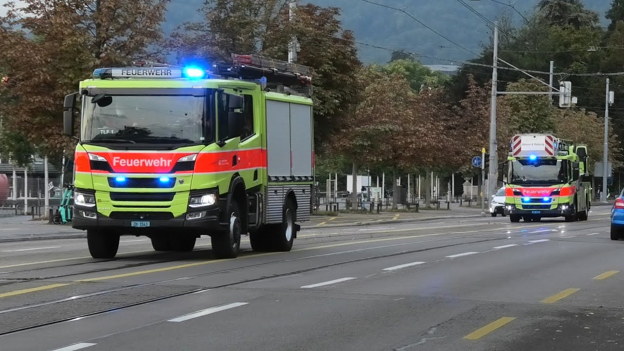 Fire dept. and Ambulance Zürich, Switserland, Responding - YouTube
