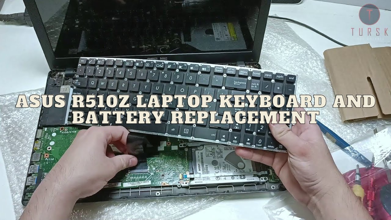Asus R510Z laptop Keyboard and Battery Replacement - YouTube