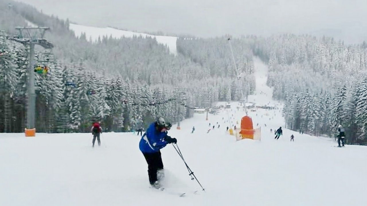 Горные лыжи. Буковель - элемент "Солнышко". Skiing resort of Ukraine ...