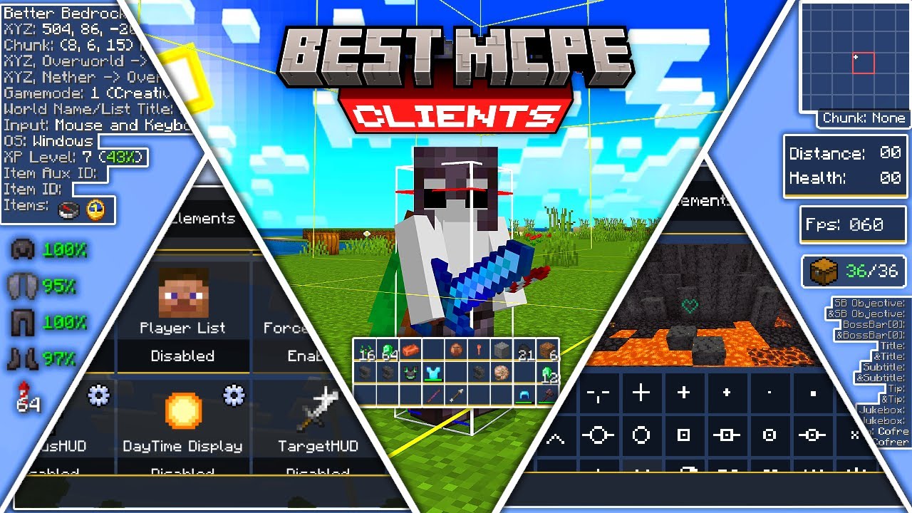 Los Mejores Clients para Minecraft Bedrock 1.21+ | +FPS y HUD (MCPE/W10 ...