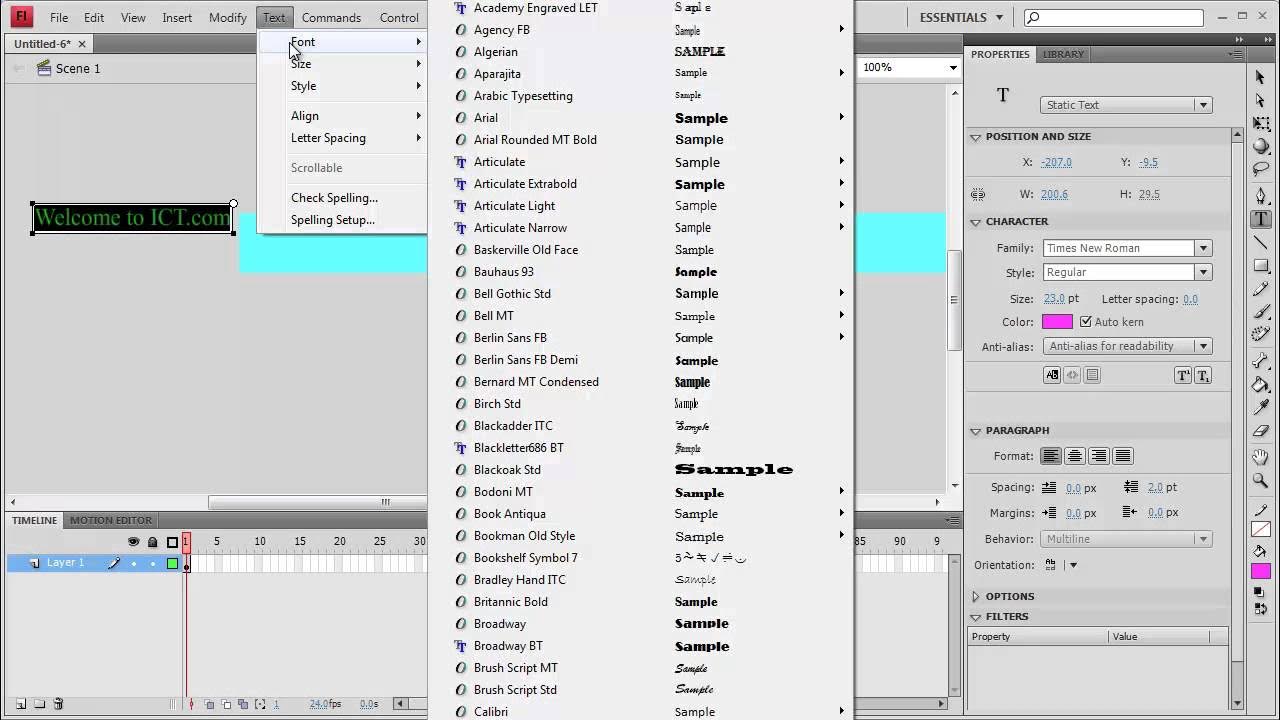 Creating animated Scrolling text in Flash CS4 Project - YouTube