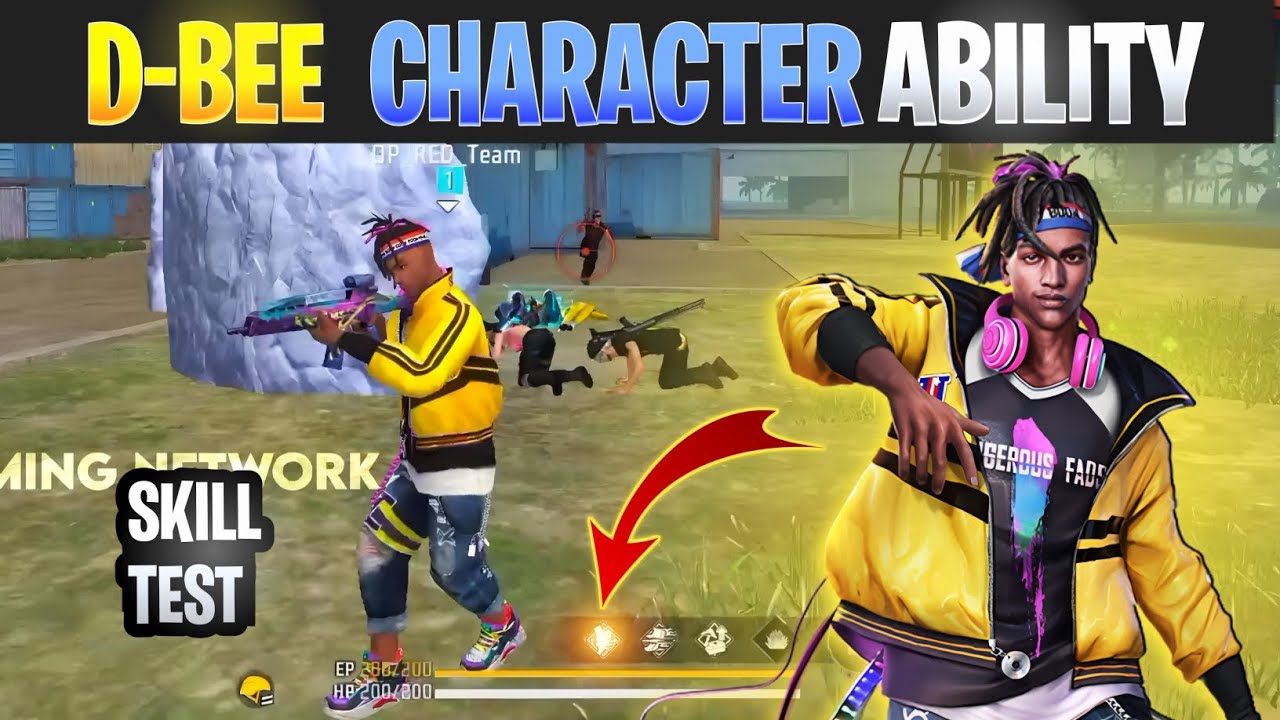 D Bee Character Ability - Free Fire D Bee Character skill test - YouTube