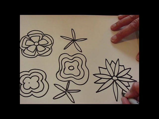 Radial Balance Flower Drawing