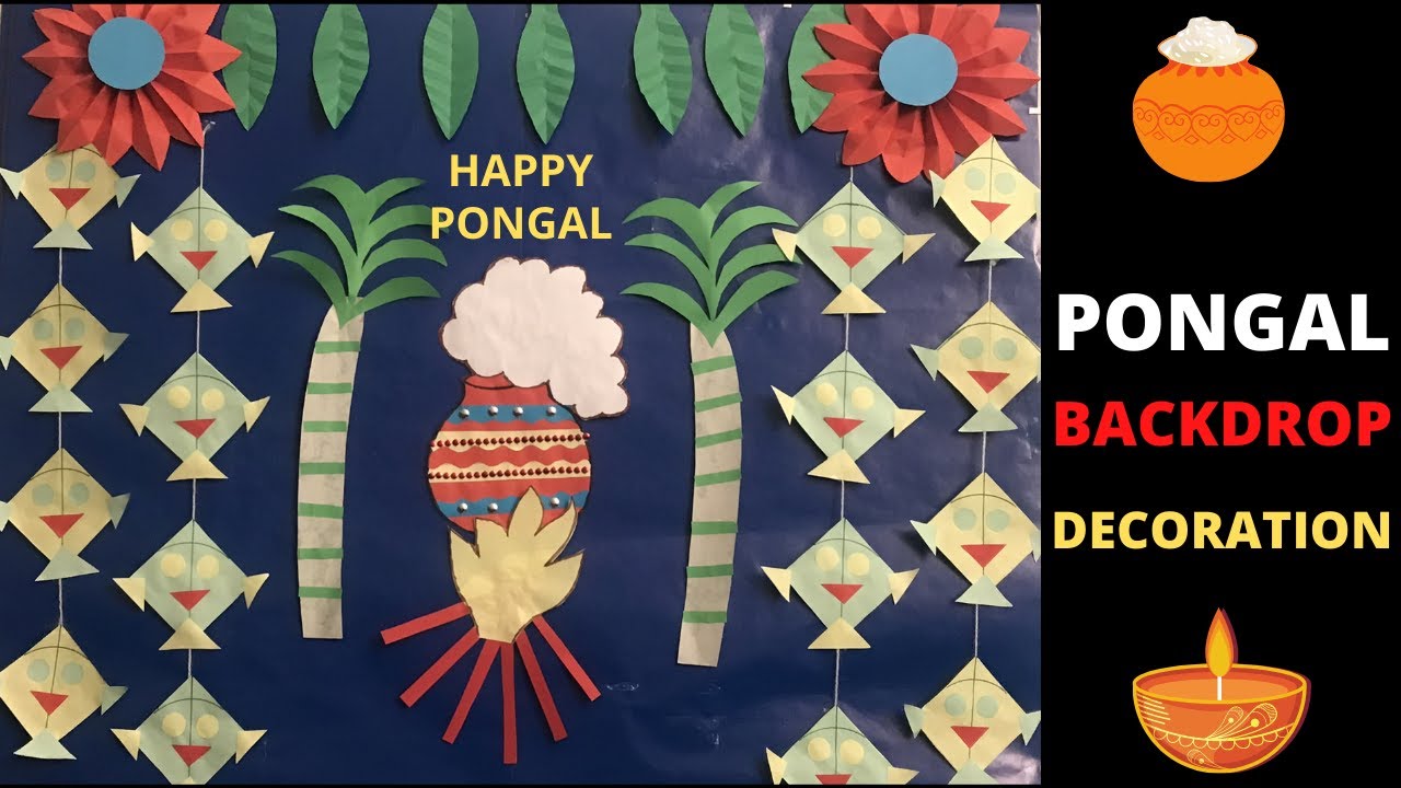 DIY Pongal Theme Backdrop| Sankranthi,Pongal,Bhogi Pallu Decoration ...