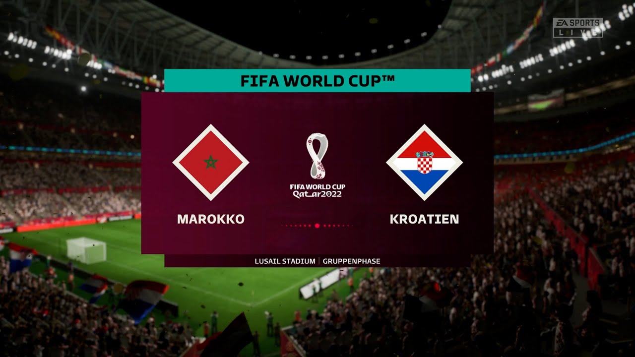 FIFA 22 WM Simulation 1.Spieltag Gruppe F: Marokko-Kroatien - YouTube