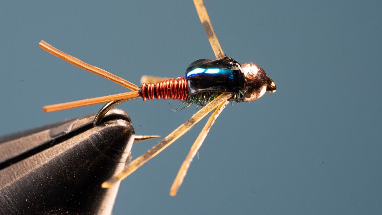 Tying the Rubber Leg Red Copper John - YouTube