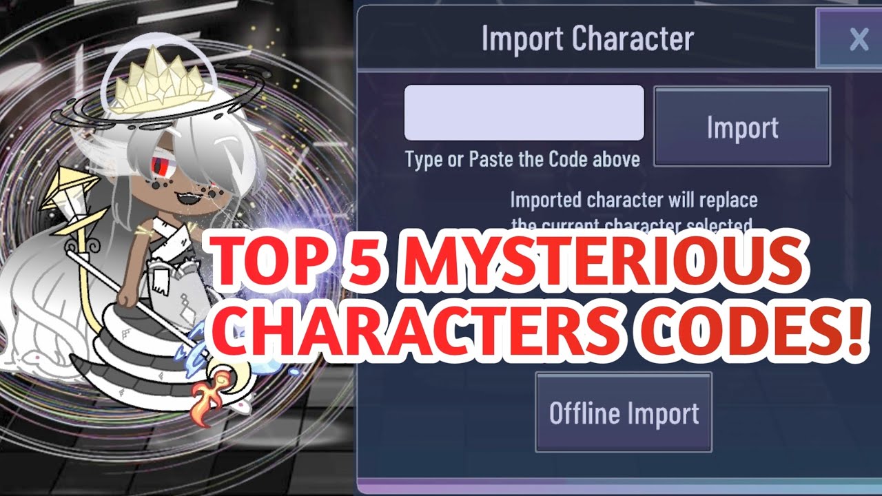 Top 5 mysterious characters codes | Hidden secrets in gacha club ...