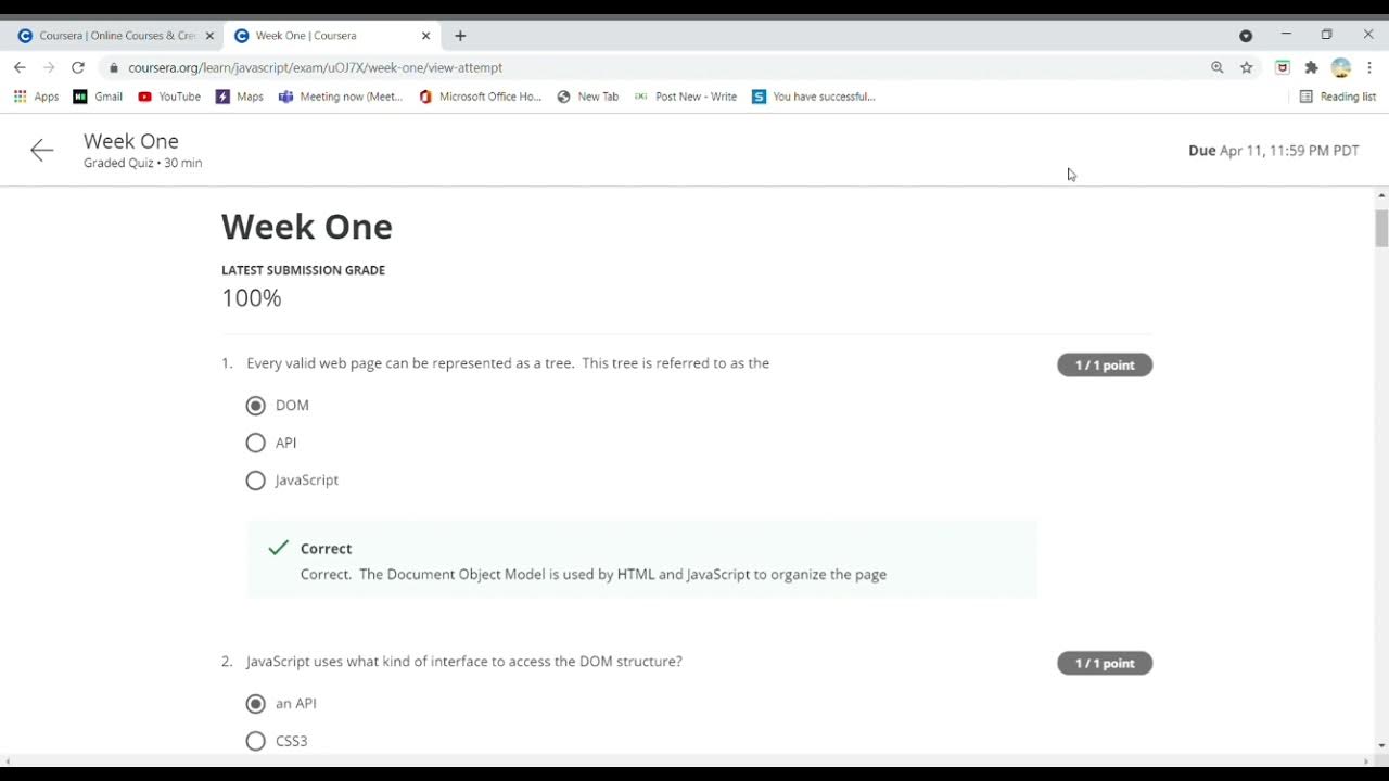 Coursera: Interactivity with Javascript week 1 course - YouTube